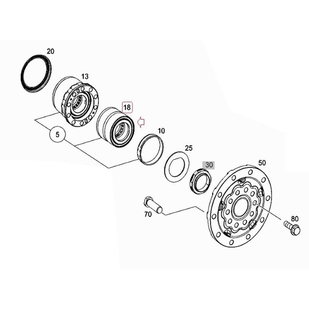 Rolamento Cubo Mercedes Benz 2546 Actros Axor 0179815005