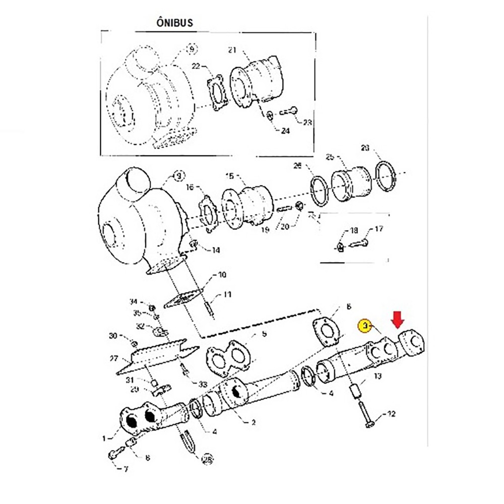 Coletor Escape Scania P96 113L Onibus Fixado Turbina 1109281