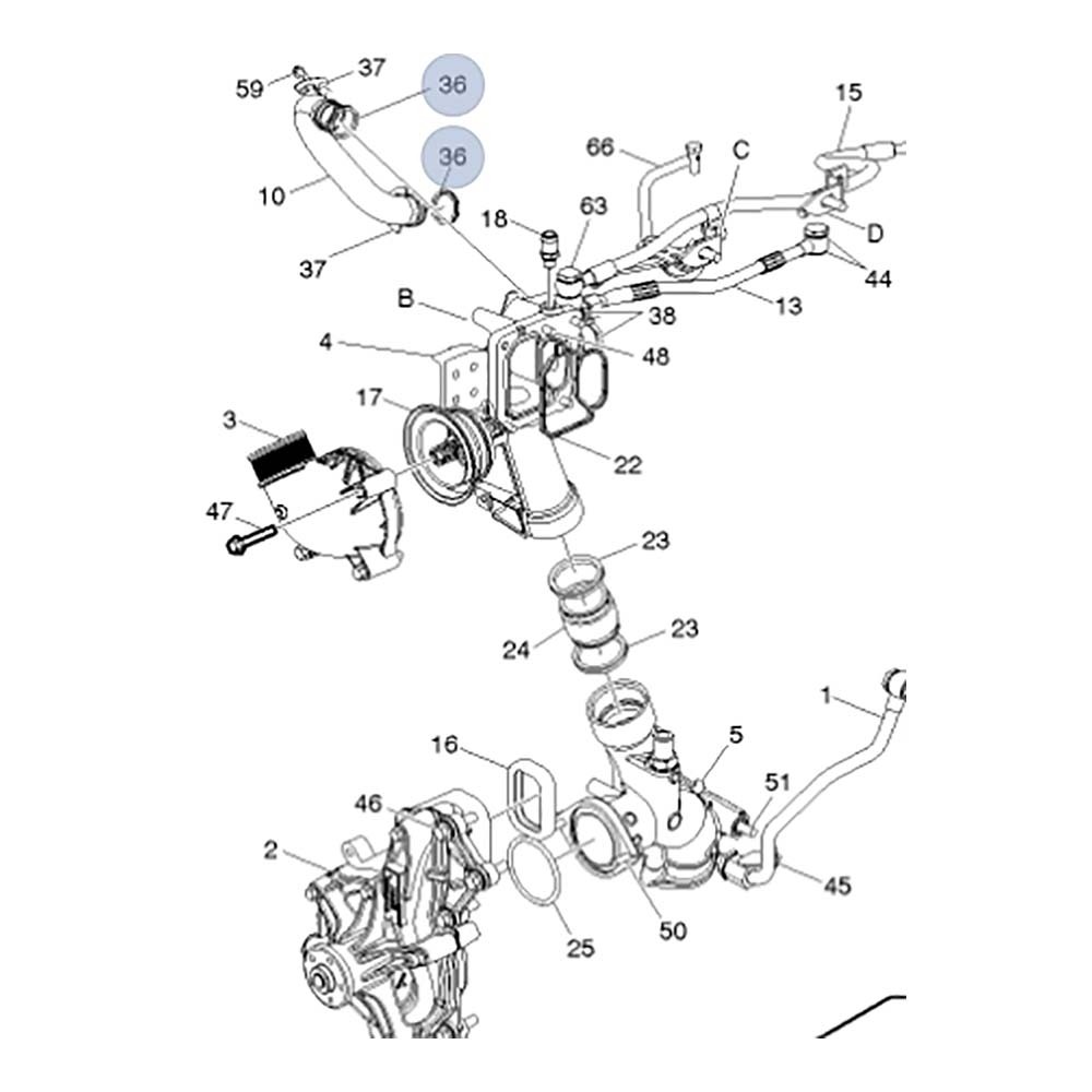 Anel Vedacao Bomba e Agua Volvo FH NH D12C Cano 1547253