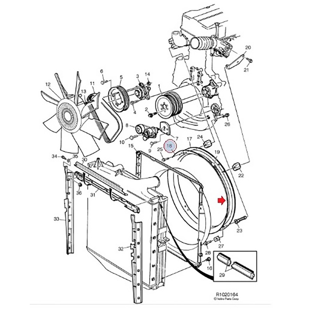 Borracha Saia Radiador Volvo FH NH 1994 A 2004 2014 1674444
