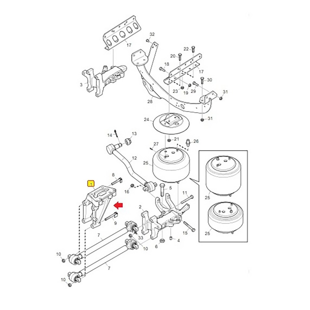 Suporte Mola Dianteiro Scania P R124 2011 Em Diante 1785815