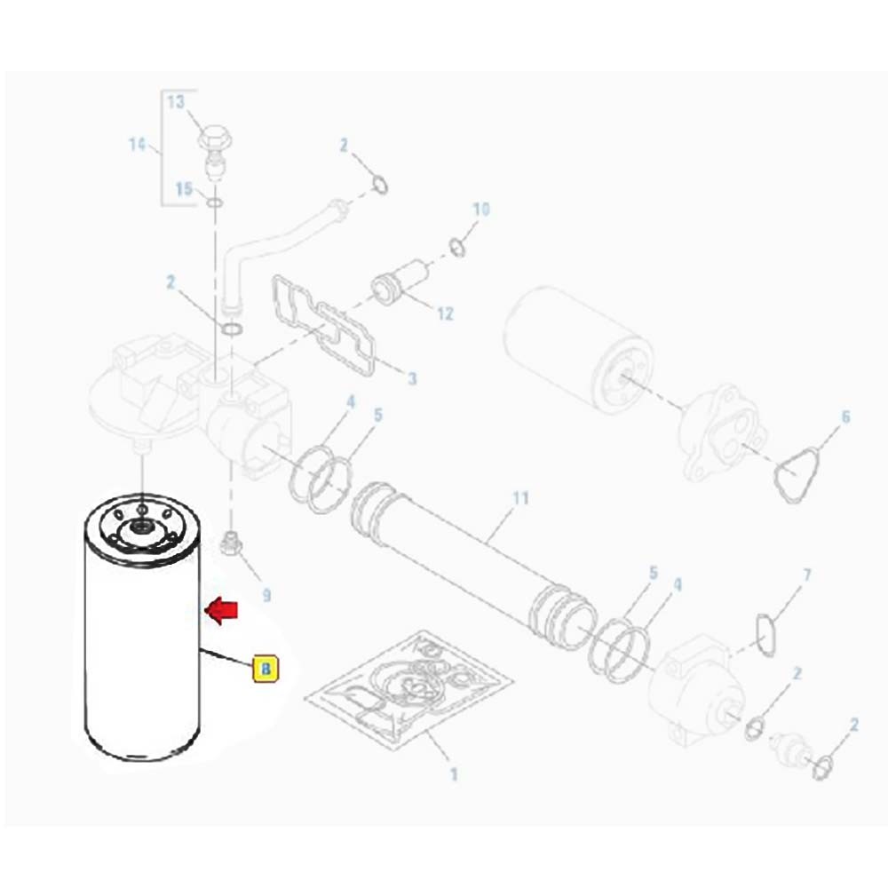 Filtro Lubrificante International 4900 4700 Dt408 1833121C1