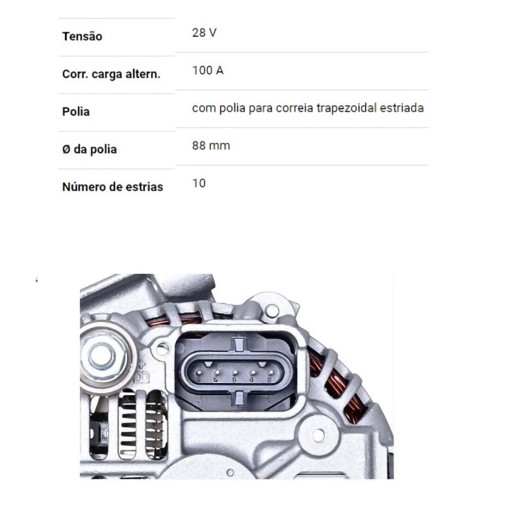 Alternador Scania P G R124 440 480 24v 100a 1888010