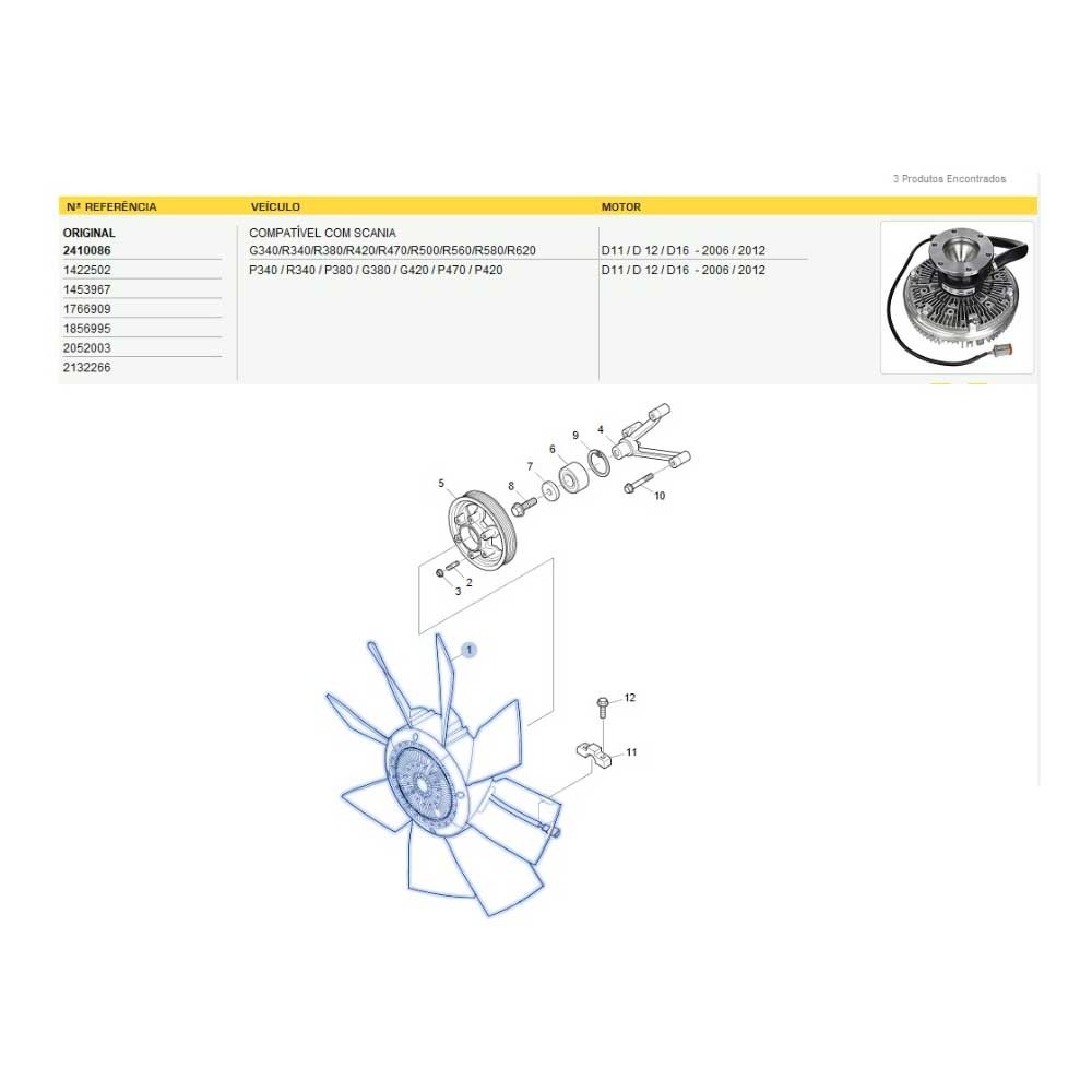 Embreagem Viscosa Scania T124 R124 P124 1932651 2410086