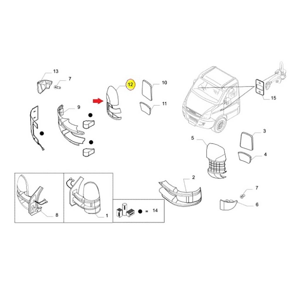 Tampa Retrovisor Iveco Daily 35S14 40S16 45S14 45S16 3801911