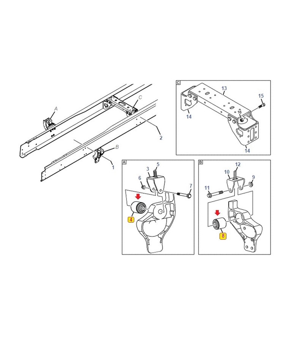 Bucha Suspensão Dianteira Cabine 4400 Durastar 3574680C1