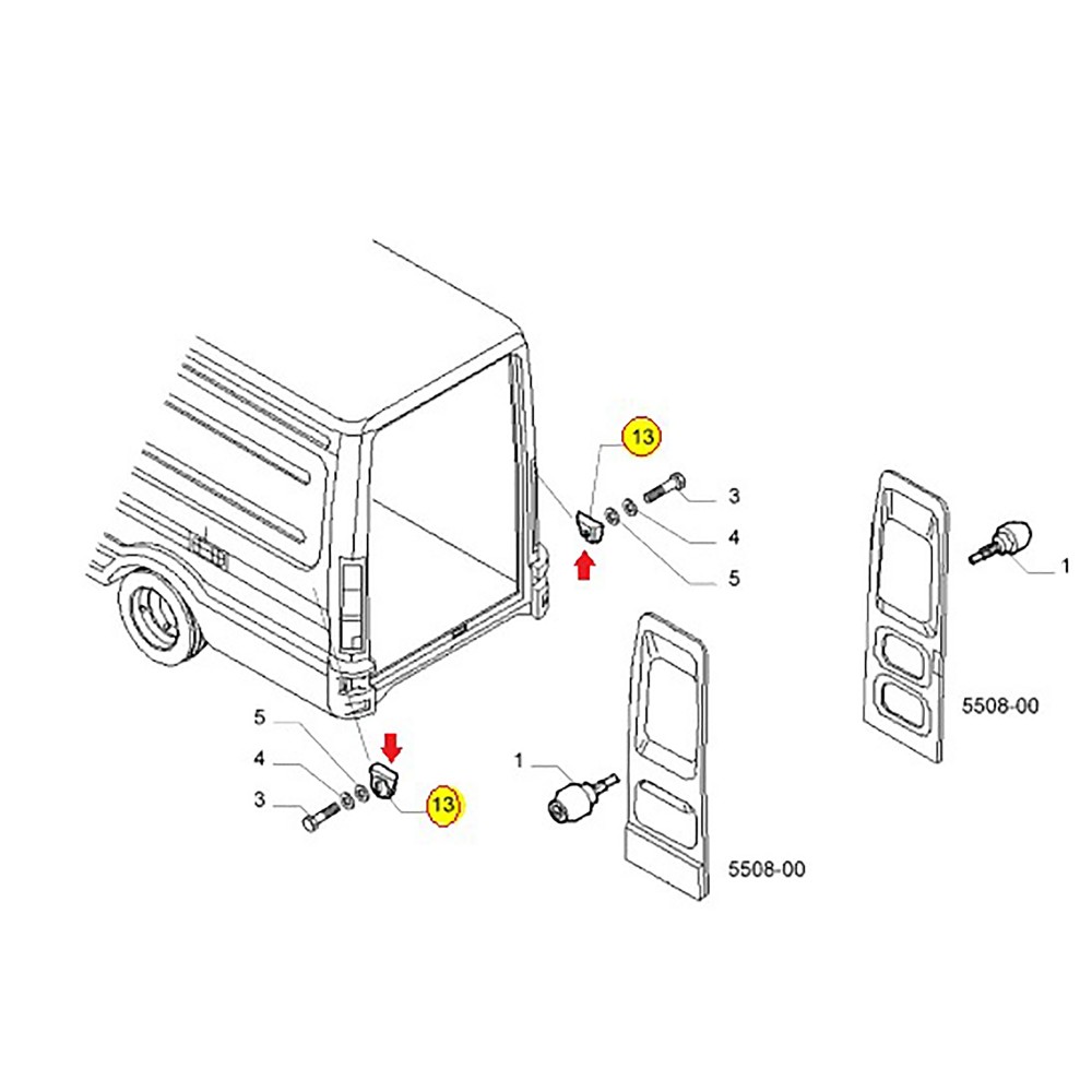 Batente Porta Traseira Iveco Nova Daily Com Ima 504056724