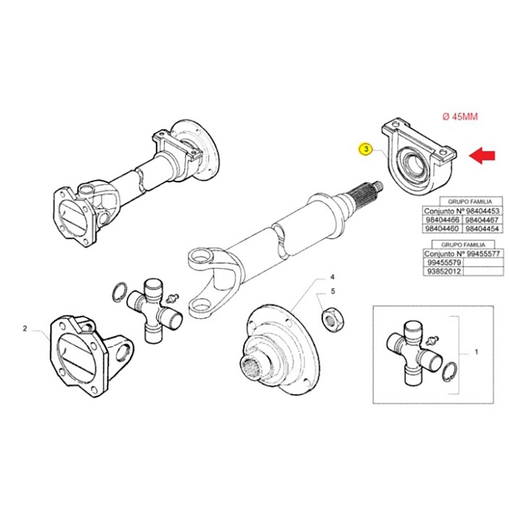 Rolamento Carda Iveco Daily 2.8 3510 4012 4910 4912 42538439