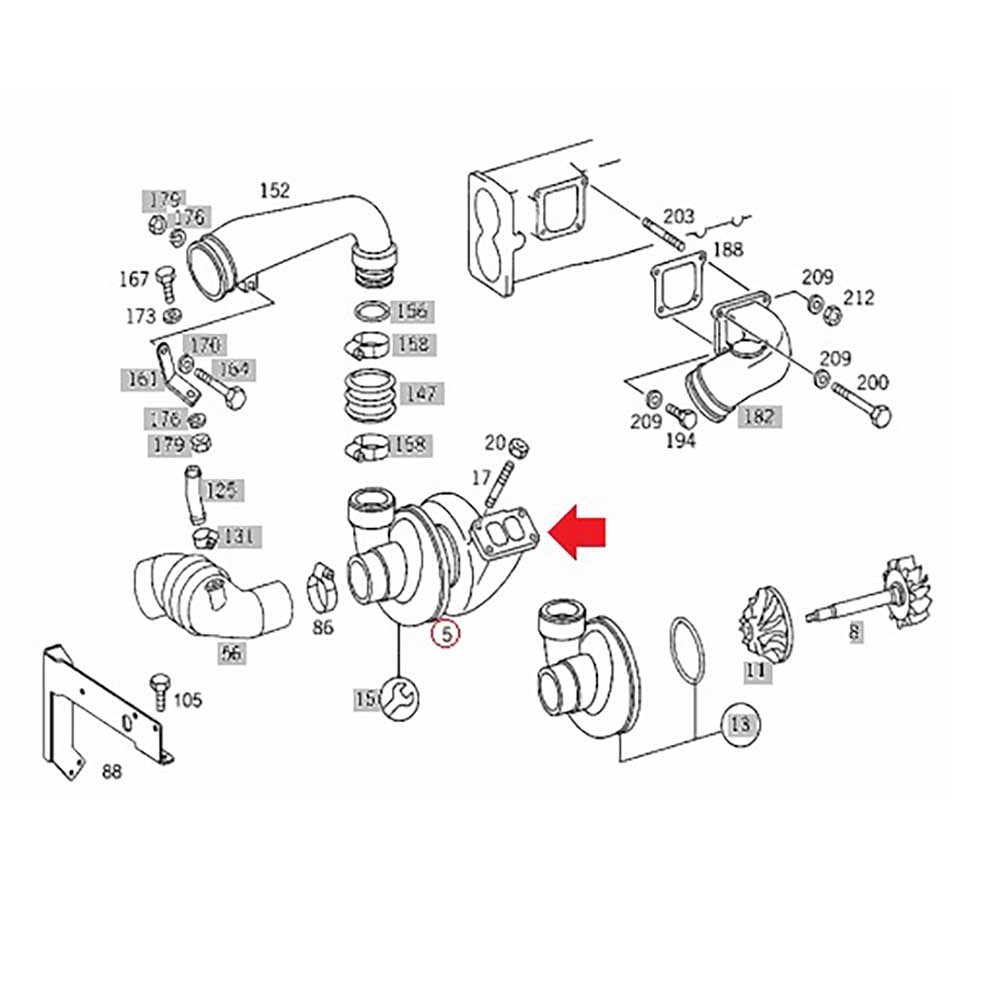 Turbina Mercedes Benz OM447 LS1935 1996 Em Diante 360 802271 TC0480033 ...