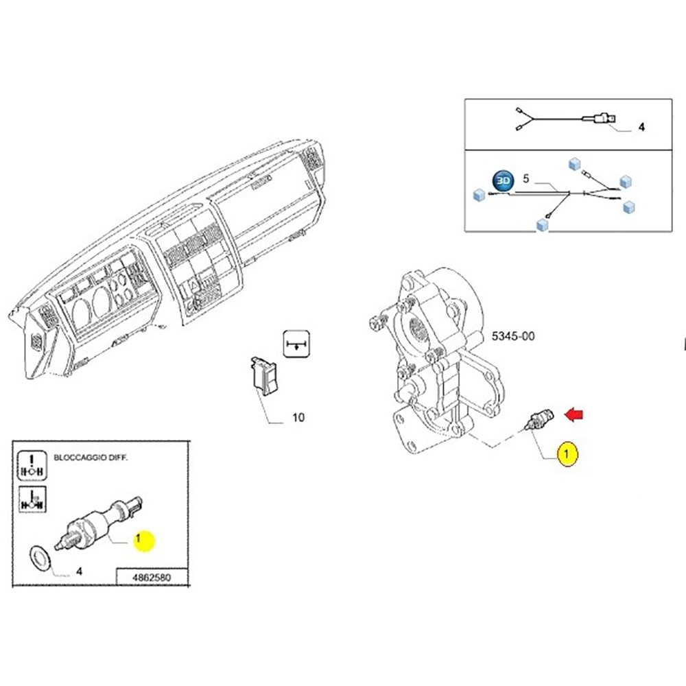 Interruptor Bloqueio Diferencial Iveco Tector Daily 4862580