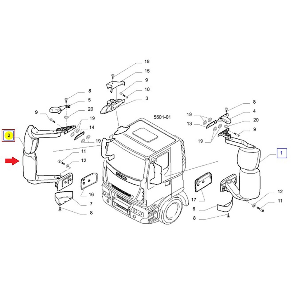 Espelho Retrovisor Iveco Tector Cursor LD 5801765356