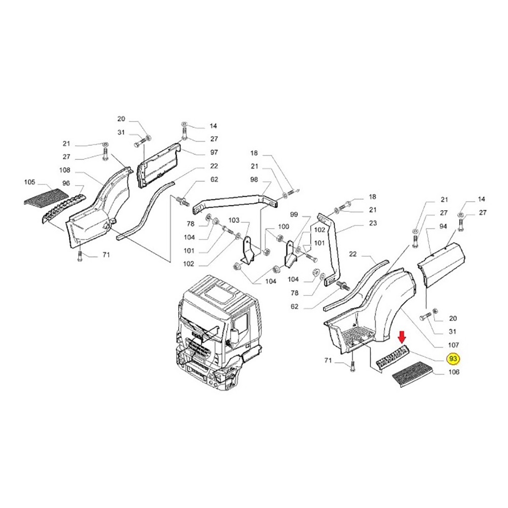 Acabamento Estribo Esquerdo Iveco Stralis Trakker 504047660
