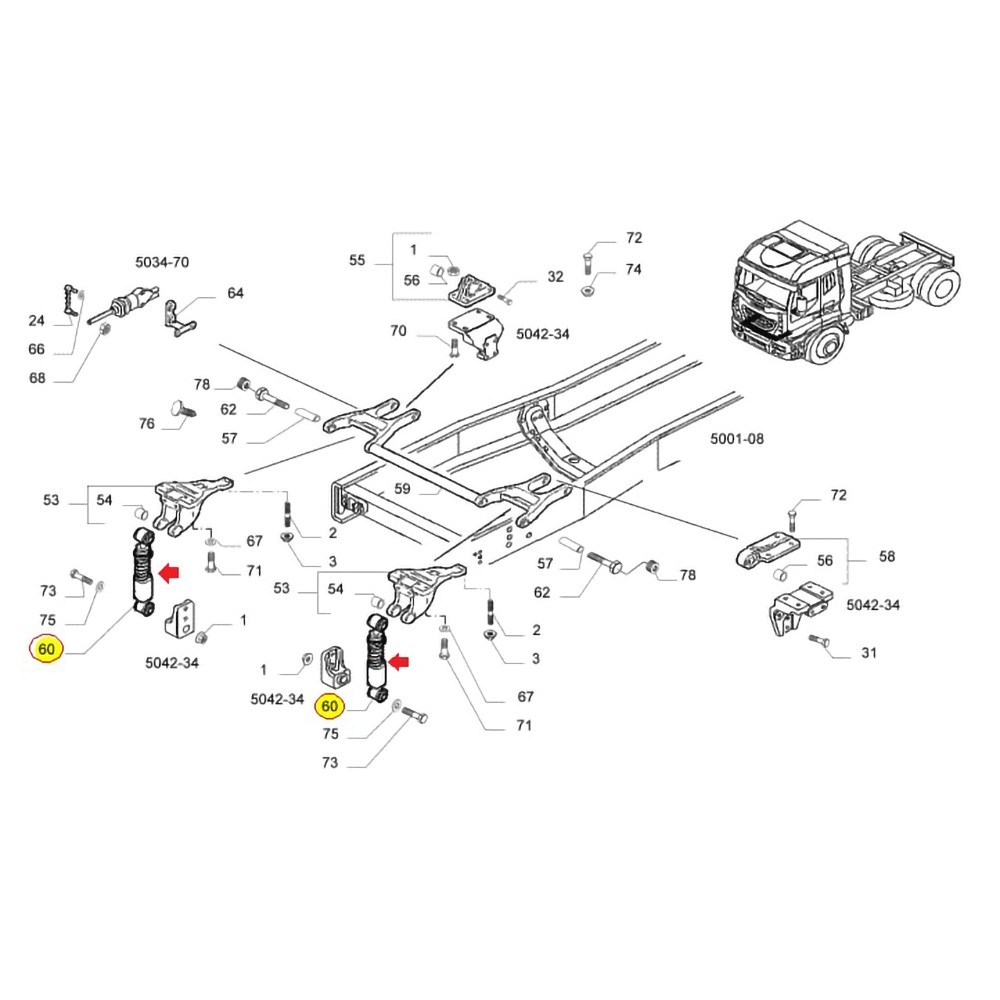 Bexiga Suspensao Cabine Iveco 740S46T 570S46T 504080540