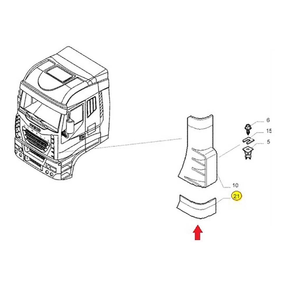 Acabamento Para Lama Iveco Stralis Trakker Ecoline 504156595