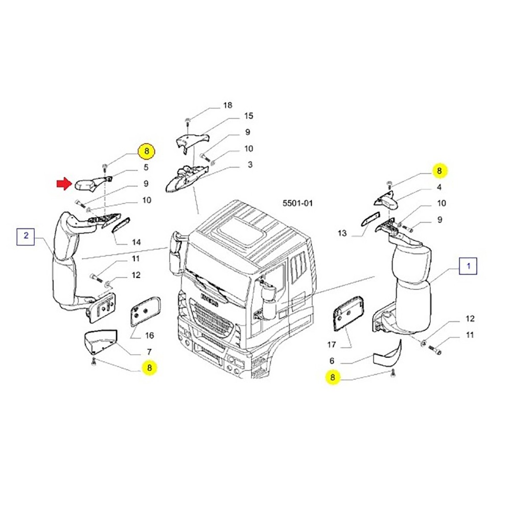 Tampa Espelho Retrovisor Iveco Stralis Direito 504168244