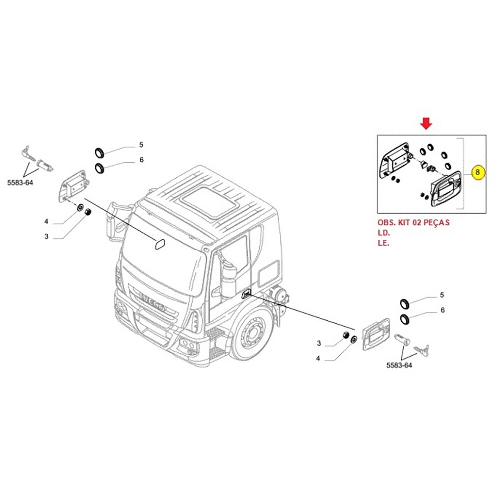 Macaneta Externa Porta Tector Eurocargo Trakker 504343231