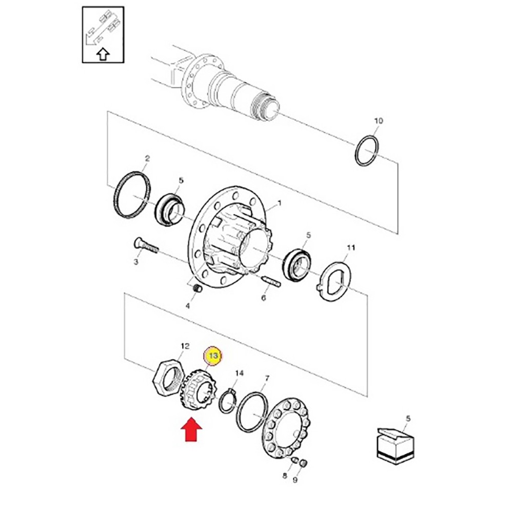 Trava Porca Cubo Traseiro Volvo Fh Nh Fm12 Vm B12 8157714