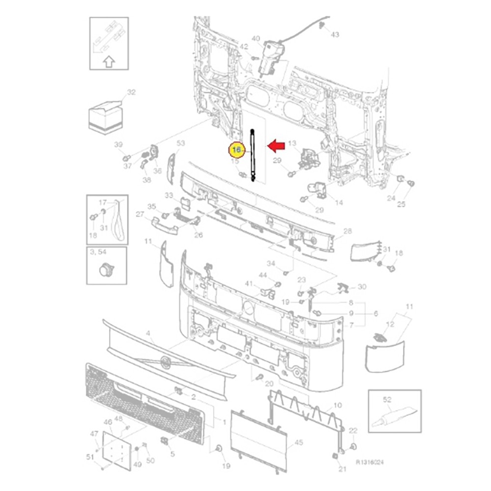 Amortecedor Grade Frontal Volvo Fh 2016 Em Diante 82446230
