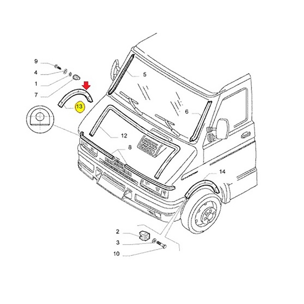 Moldura Para Lama Iveco Daily 3510 4012 4910 4912 93936994
