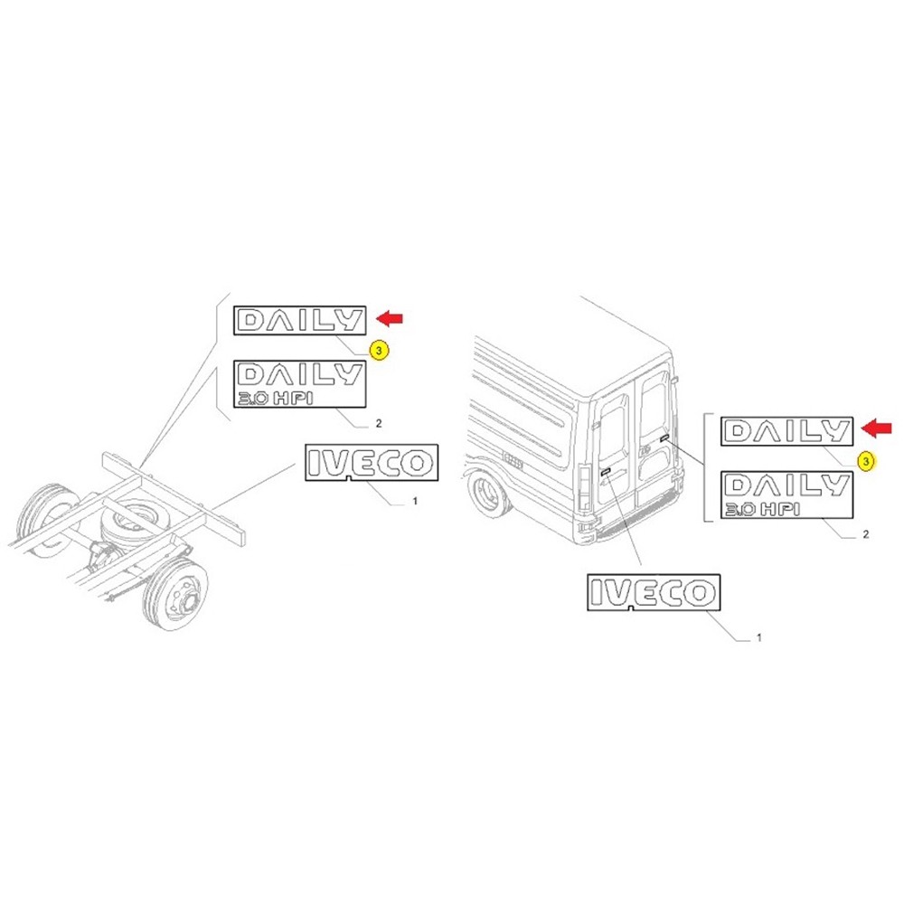 Emblema Iveco Daily 35S14 45S16 55C16 70C16 70C16Hd 93981055