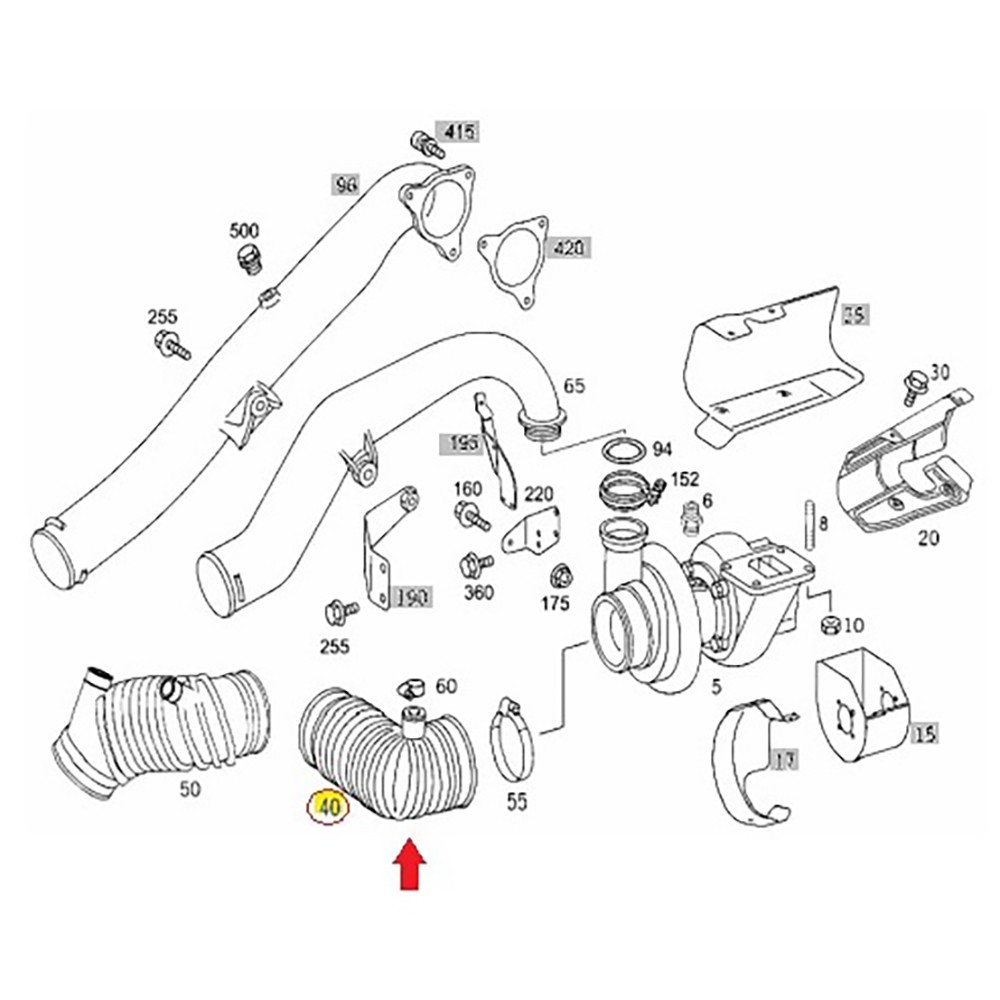 Mangueira Filtro Ar A Turbina Mercedes Axor 9405280982