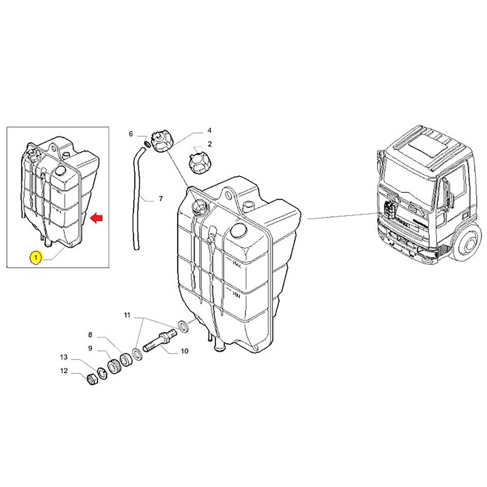 Reservatorio Agua Radiador Iveco Eurocargo Tector 98426669
