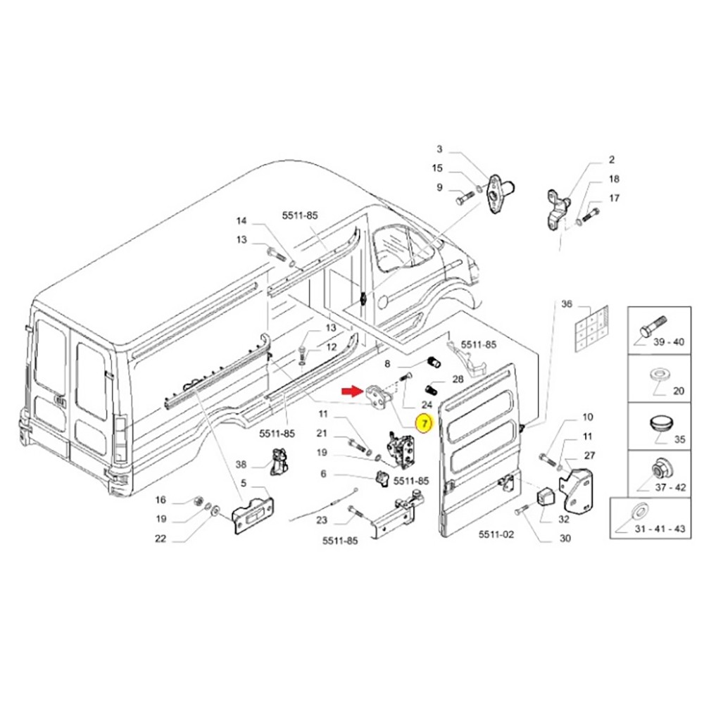 Batente Porta Iveco Daily 40S16 45S14 45S16 55C16 99489535