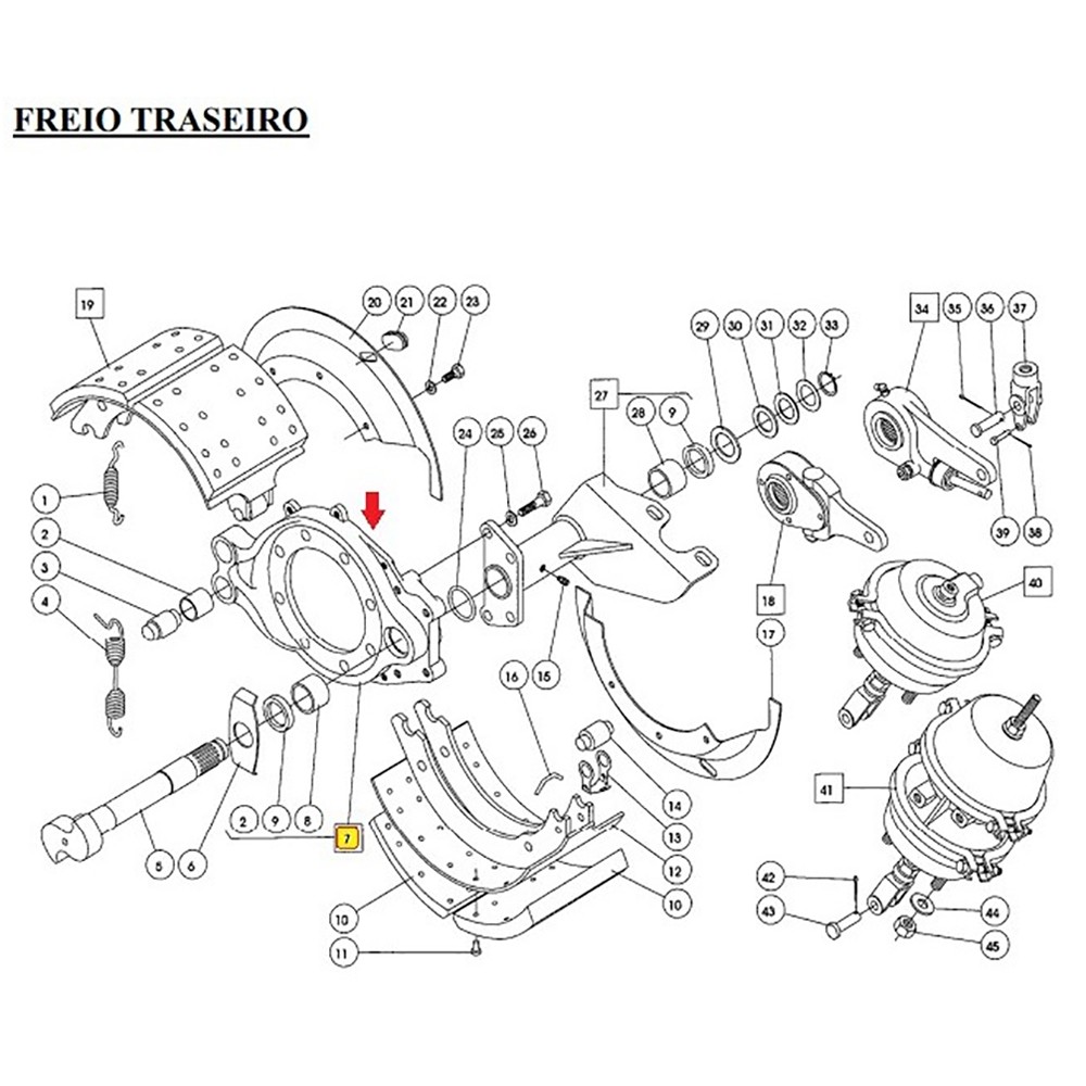 Suporte Patim Freio International 9800 Traseiro A3211S6077