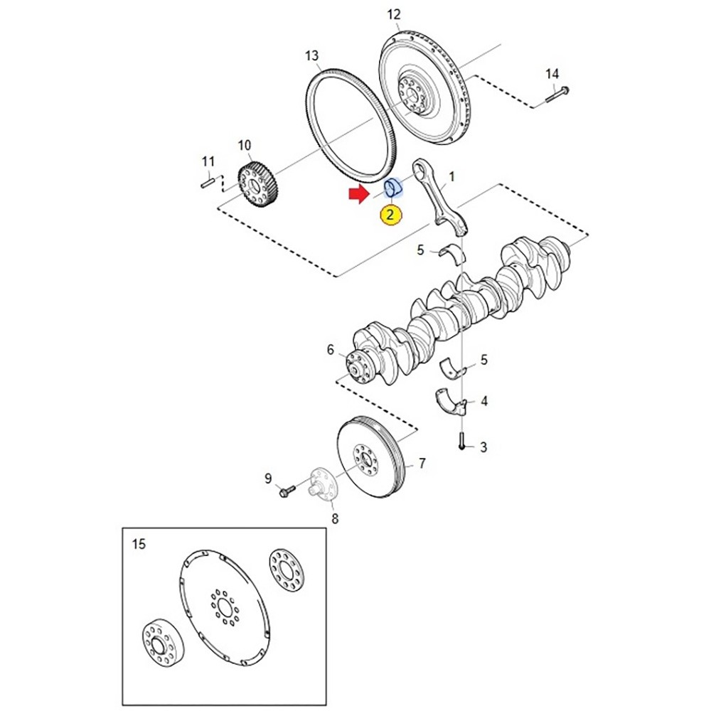 Bucha Biela Scania P G R124 440 Euro 5 Motor DC13 G076121