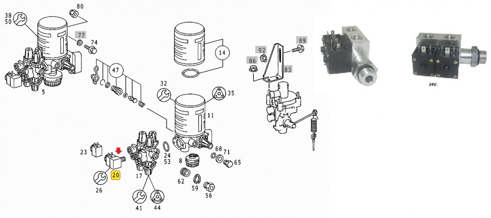 Valvula Solenoide Mercedes Benz 24V 7600047ATF Knorr 0004204971