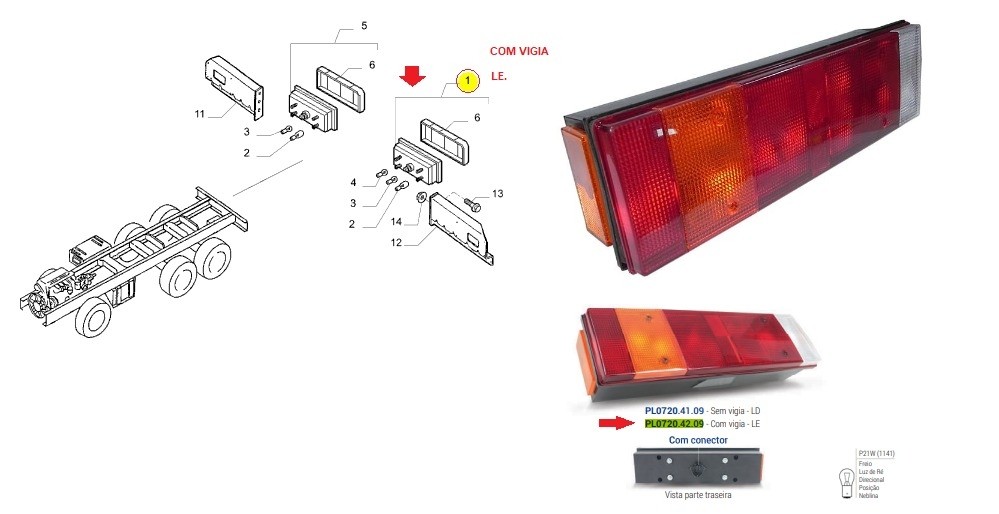 Lanterna Traseira Iveco Stralis Com Soquete Sem Vigia Lado Direito ...