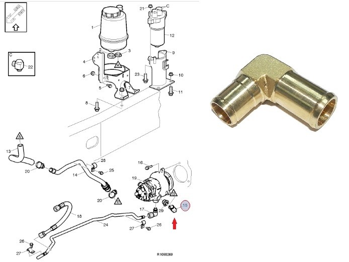 Conexao Bomba Direcao Hidraulica Volvo Fh12 21177259