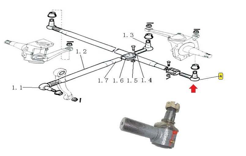 Terminal Direcao Sinotruk Howo 380 A7 R E B Longa AZ9700430050-11