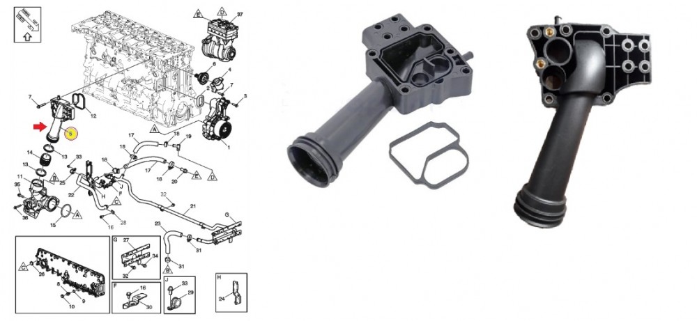 Tubo Carcaca Bomba D'agua Volvo FH12 D13A 20555313