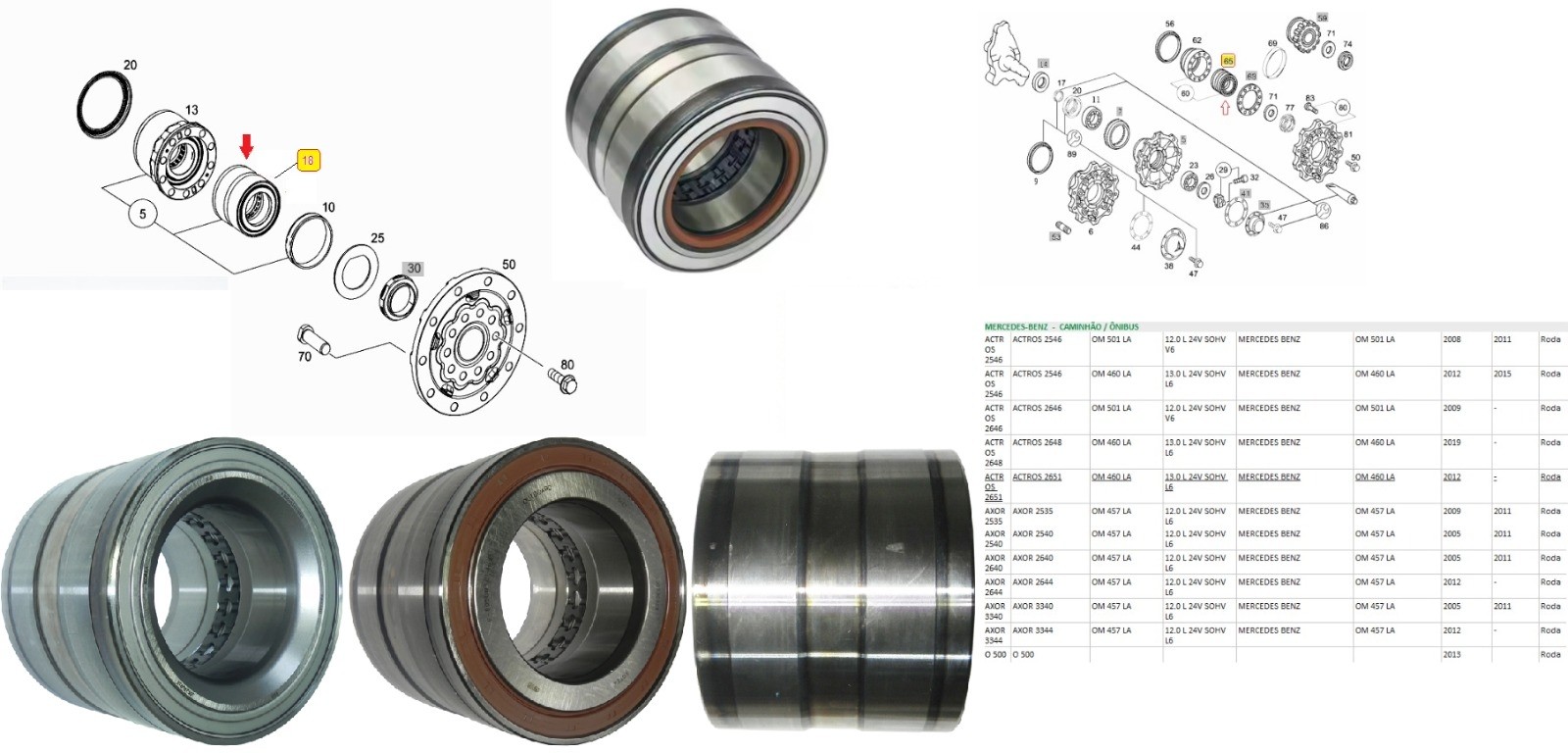 Rolamento Cubo Mercedes Benz 2546 Actros Axor 0179815005