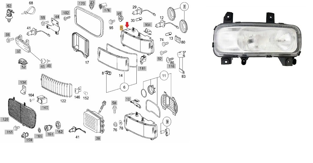 Farol Mercedes Benz Atego 1418 2425 Ano Ate 2008 Lado Direito 9738201061