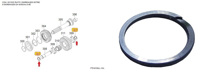 Trava Eixo Engrenagem International 9800 4303336