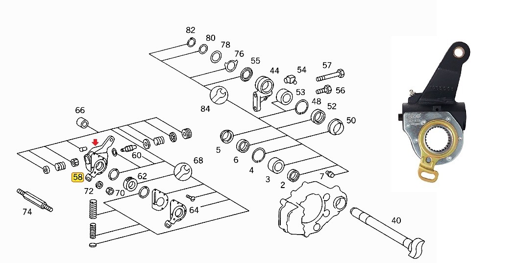 Catraca Freio Mercedes Benz Actros 4144 4844 Eck 9454200238